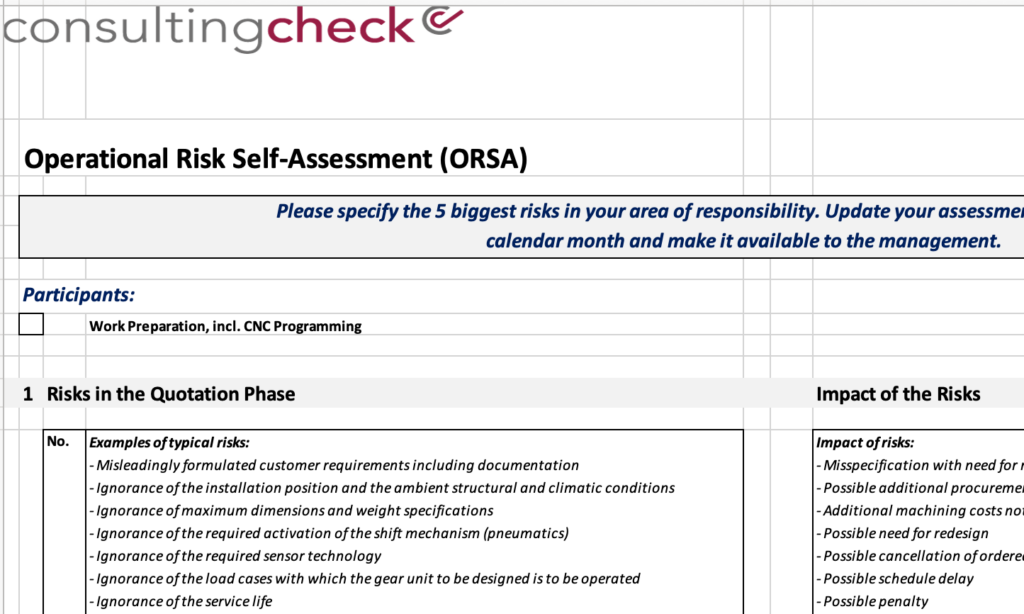 Operational Risk Self-Assessment Template - consultingcheck