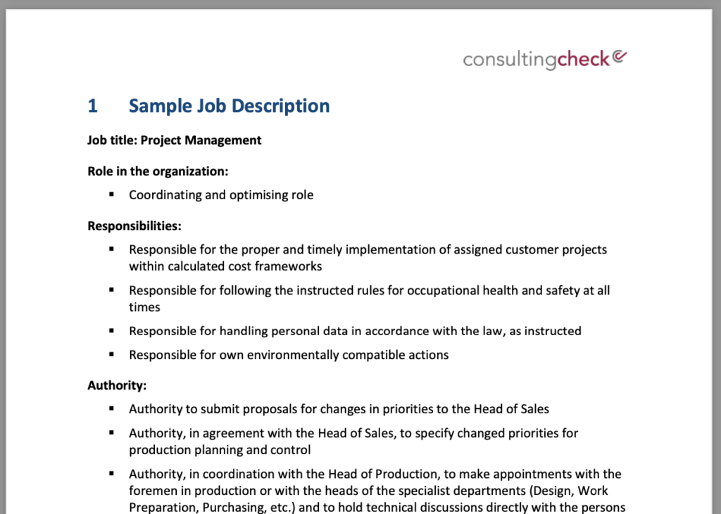 Project Management Functional Descriptions - consultingcheck